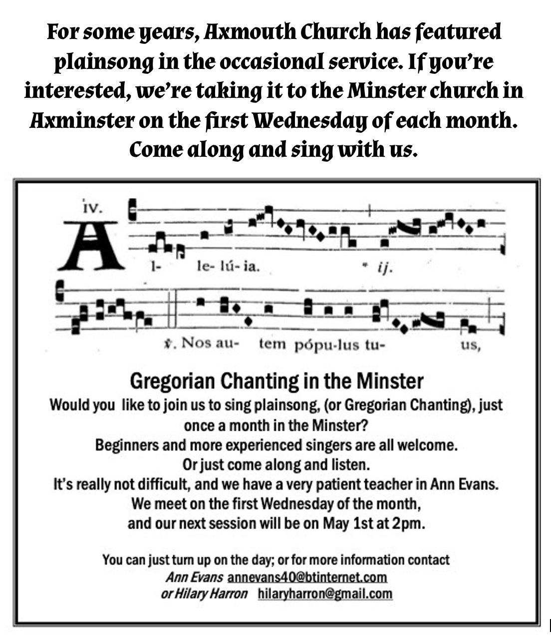 Welcome to Axmouth Church – use the Menu to find your way round